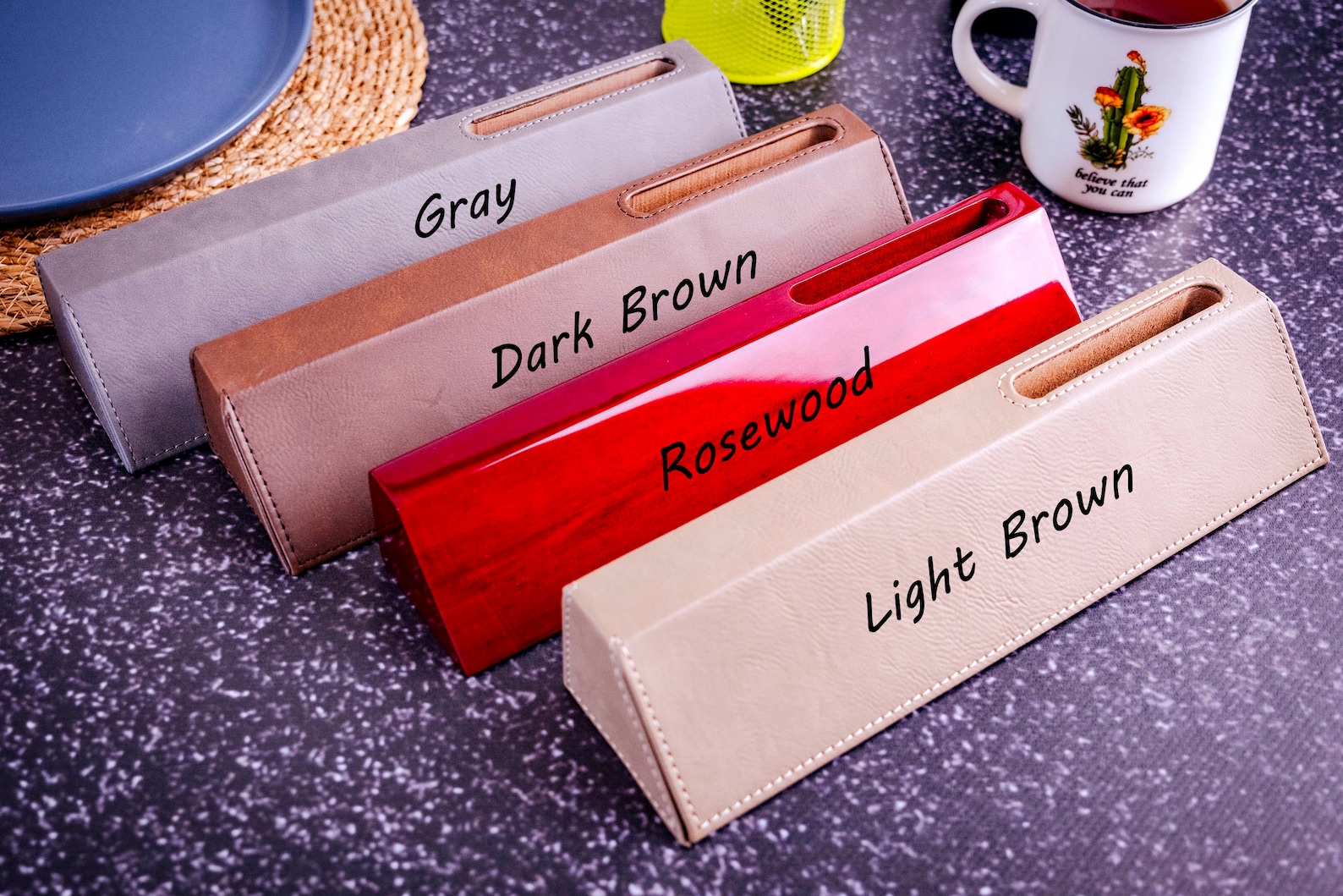 Personalized Desk Name Plate, Name Sign With Card Holder, Personalized ...