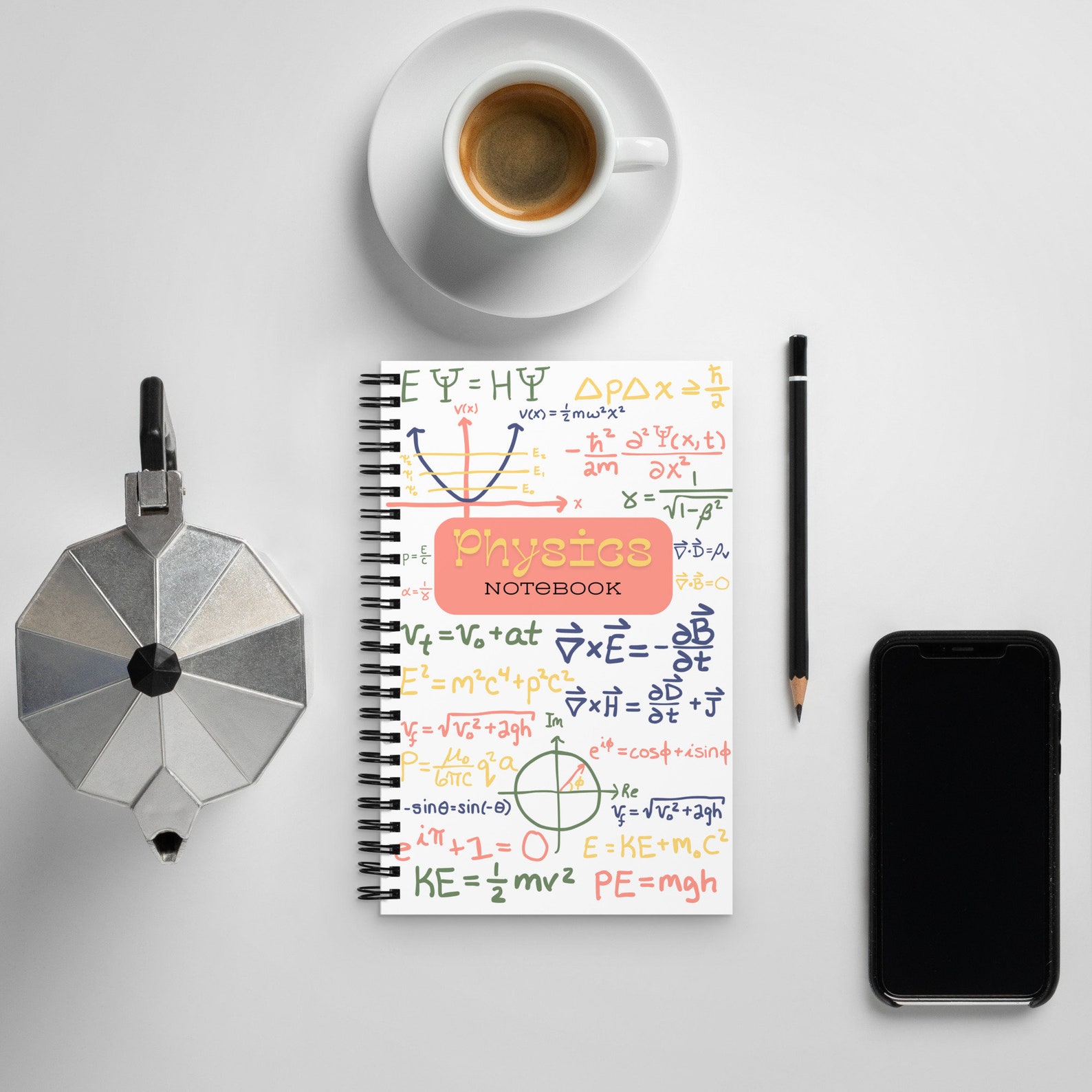 Handwritten Equations Spiral Notebook Unique Physics Themed Gift for ...