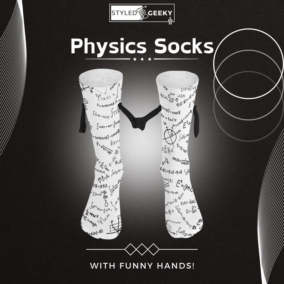 Funny Physics Socks Magnetic Holding Hands Design Nerd Gift for Science ...