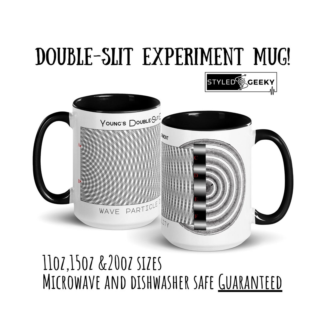 Quantum Physics Coffee Mug Wave Particle Duality Double Slit Experiment ...