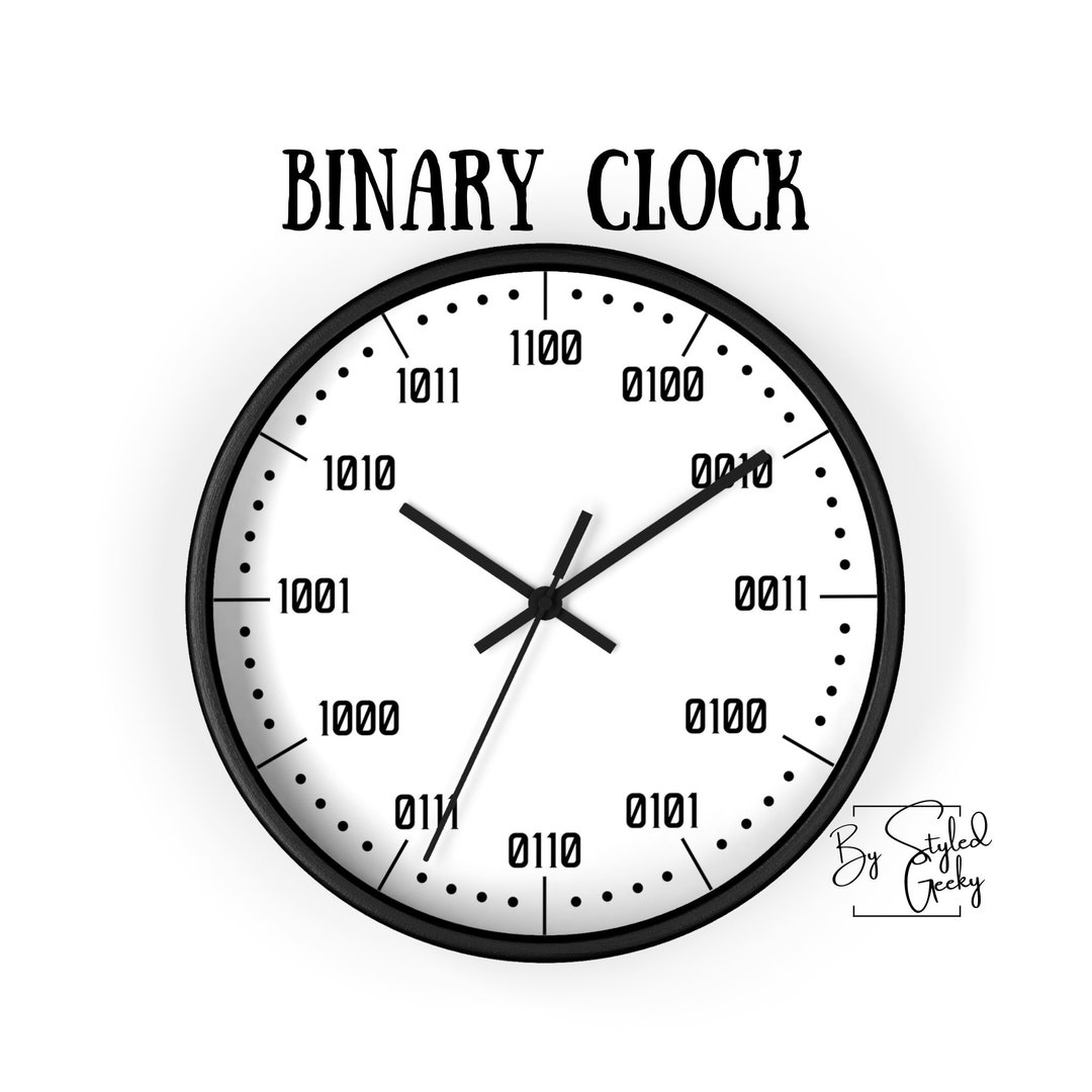 Binary Wall Clock Timepiece for Tech Enthusiasts, Geeks, Perfect Home & Office Decor - Etsy