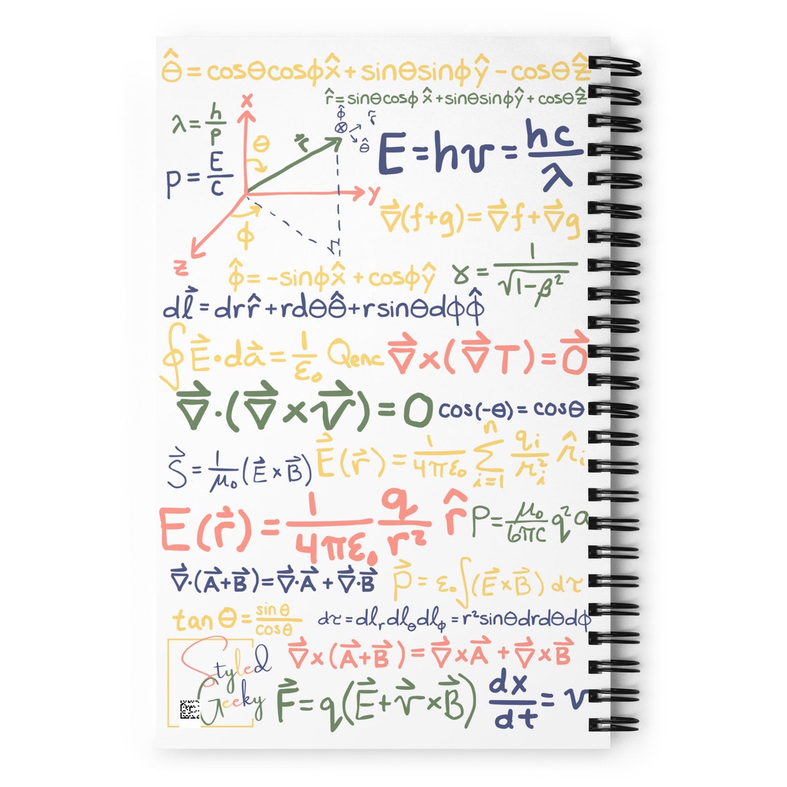 Handwritten Equations Spiral Notebook Unique Physics Themed Gift for ...