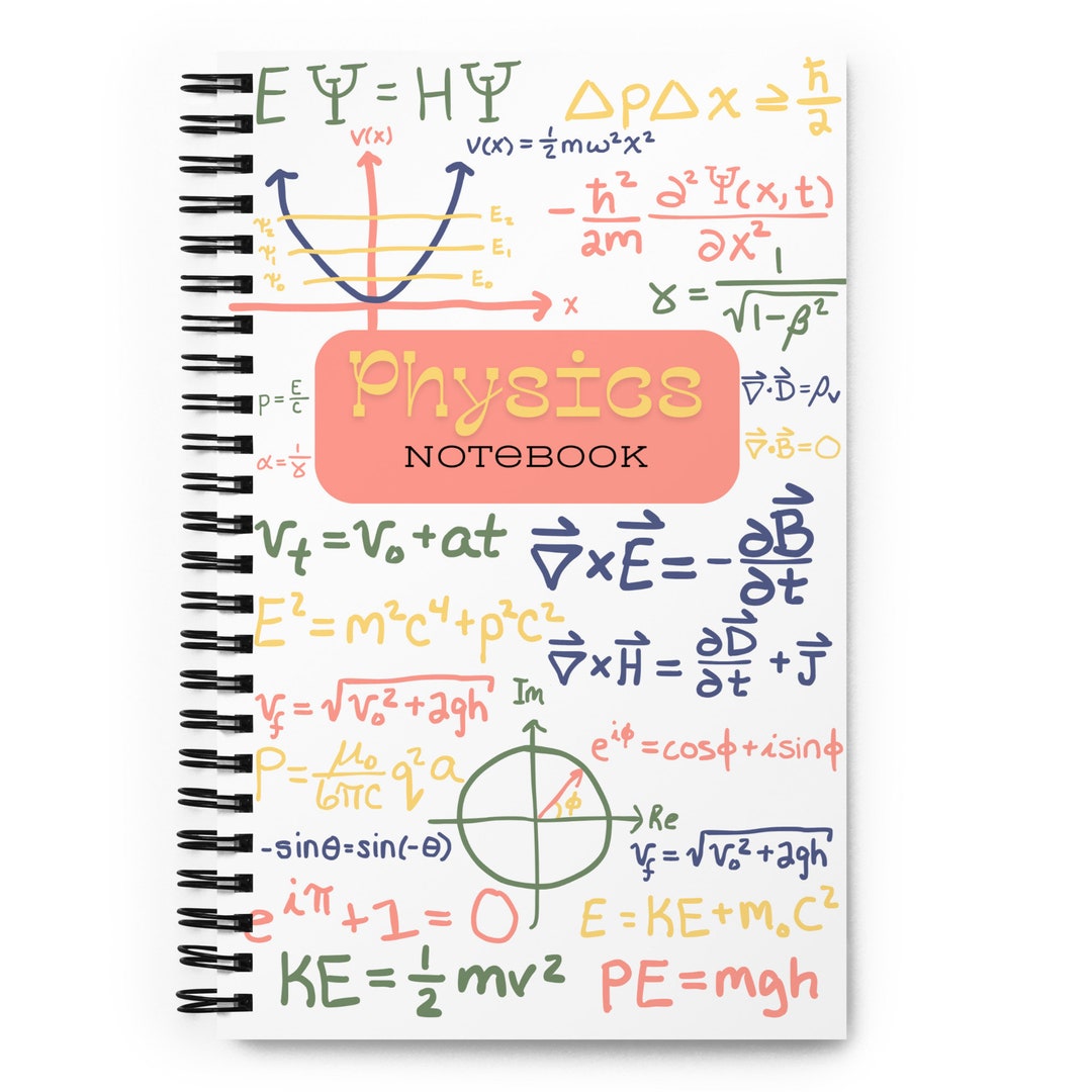Handwritten Equations Spiral Notebook Unique Physics Themed Gift for ...