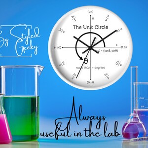Unit Circle Wall Clock Dorm Room Essential for All College Math ...