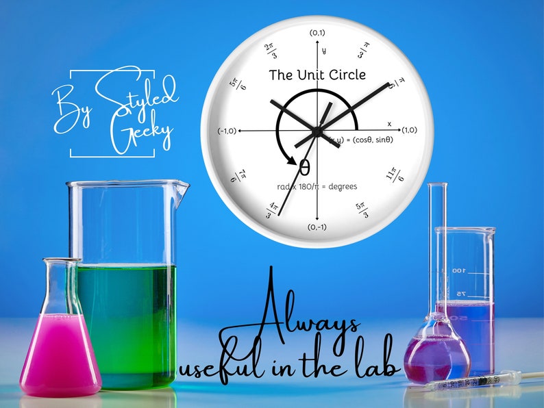 Unit Circle Wall Clock Dorm Room Essential for All College Math ...