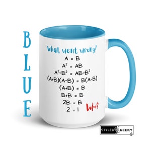 Funny Algebra Coffee Mug 15 Oz Bad at Math Jokes Maths Puzzle Cup Math ...