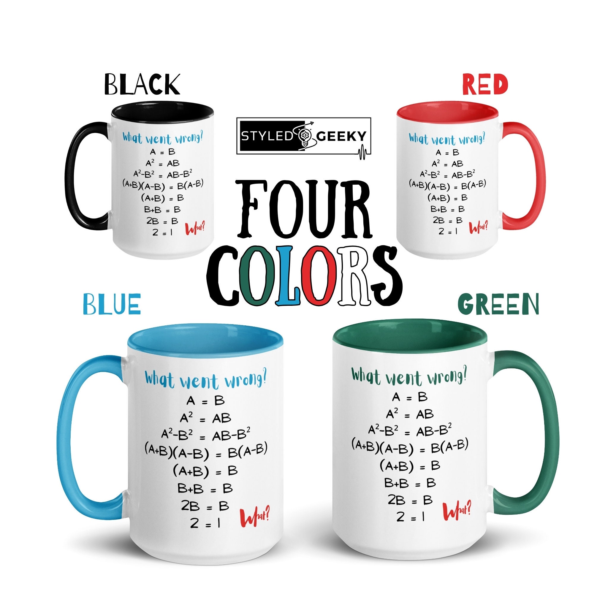 Funny Algebra Coffee Mug 15 Oz Bad at Math Jokes Maths Puzzle Cup Math ...