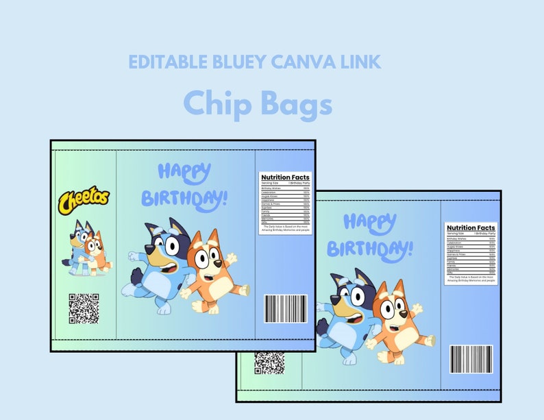 Bluey Chip Bags - Etsy