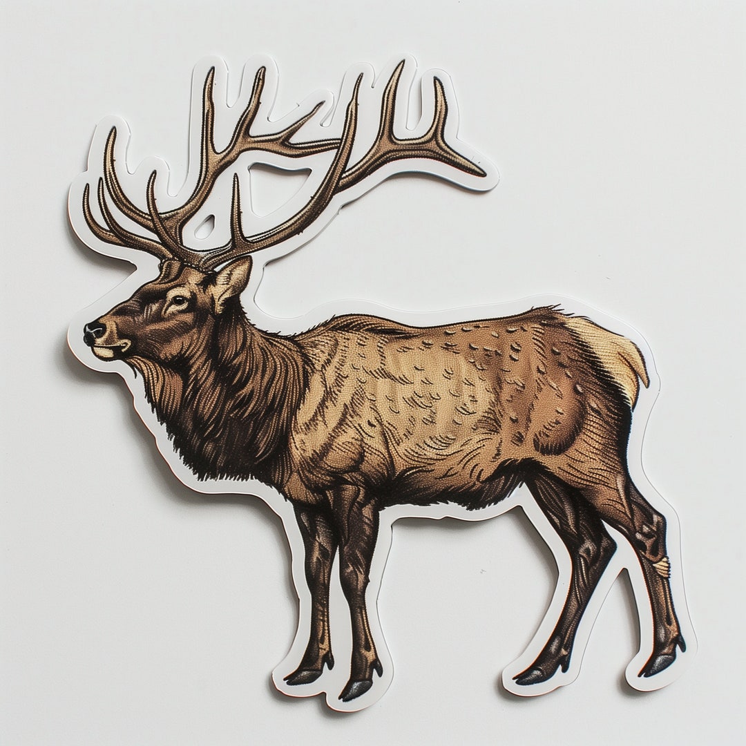 Elk Sticker | Die Cut Sticker | Wildlife | Roosevelt Elk | Animal ...