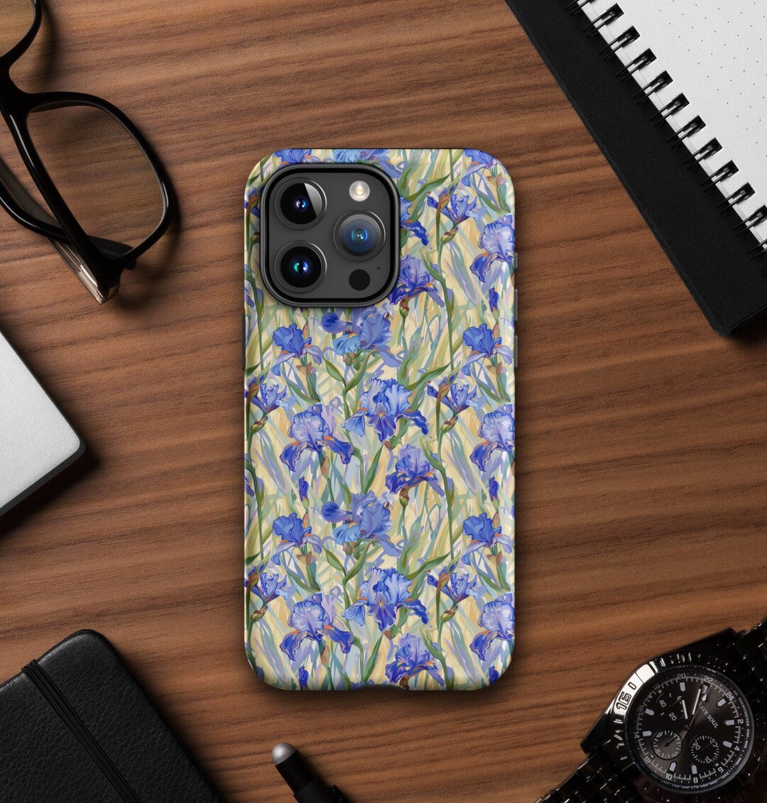 Blue Iris Phone Case, Blue Background, for Most iPhone Models - Etsy