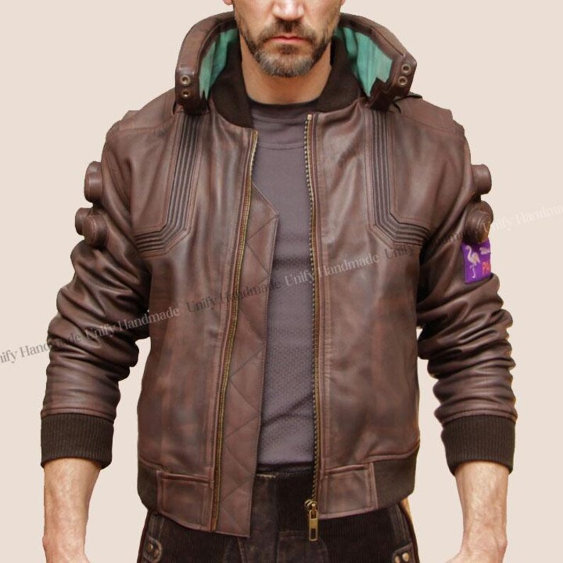Samurai 2077 Cyberpunk Edgerunners Halloween Brown Gaming Bomber ...