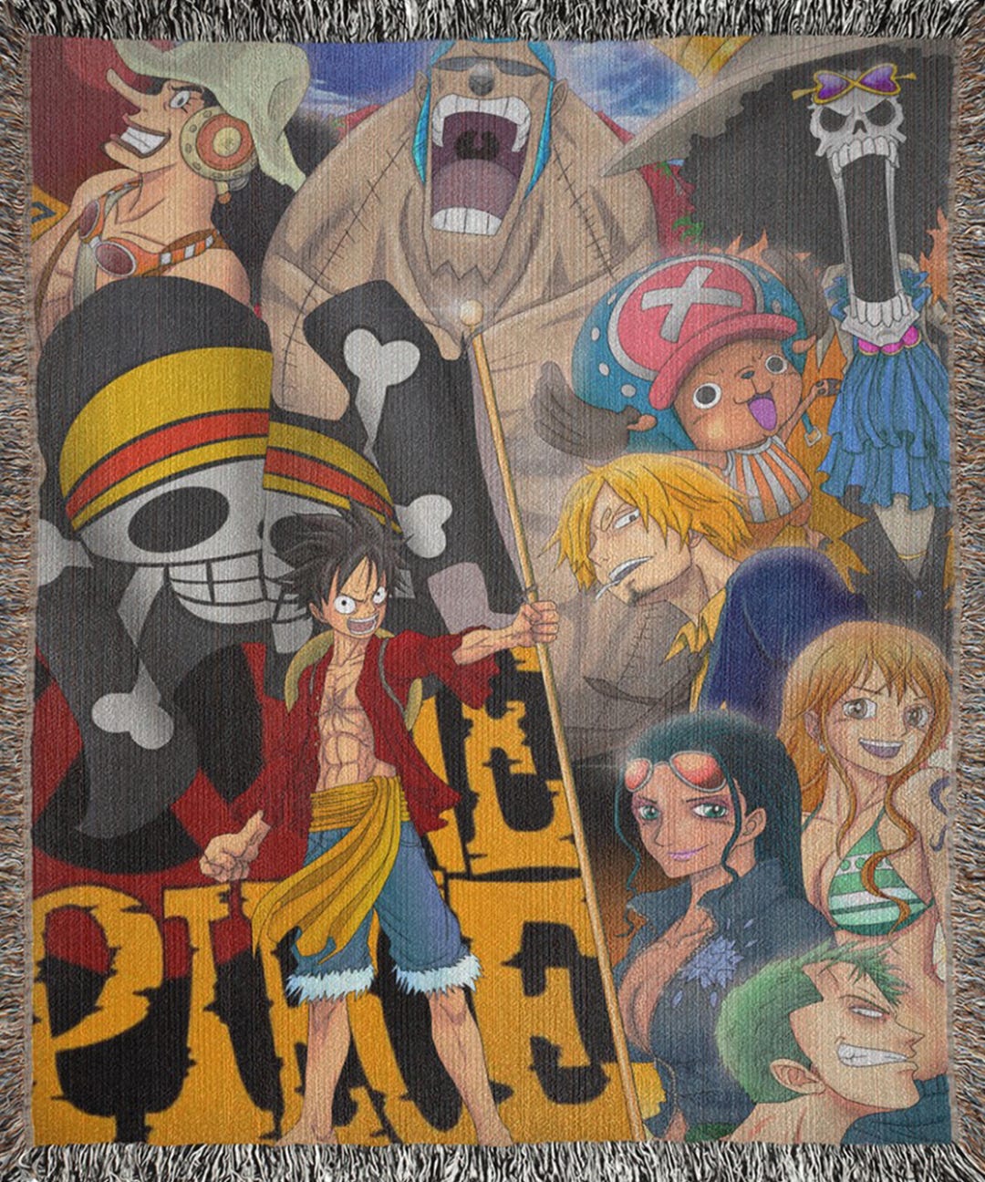 Straw Hat Crew - Woven Art Blanket Tapestry Rug - Pirate Anime Art by ...