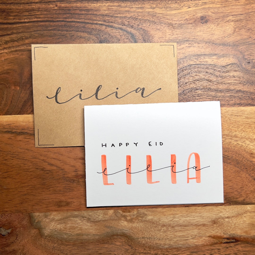 Handwritten Custom Eid Card, Eid Card, Holiday Card, Handmade Card ...