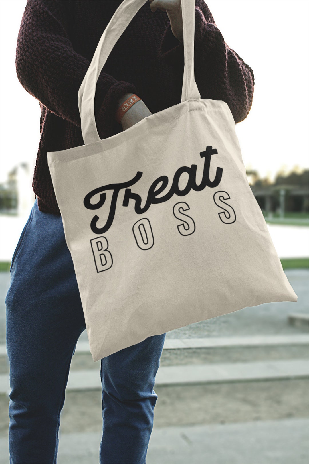 Treat Boss Cotton Canvas Tote Bag, Dog Mom/dad Bag, Dog Park Bag, Gift ...