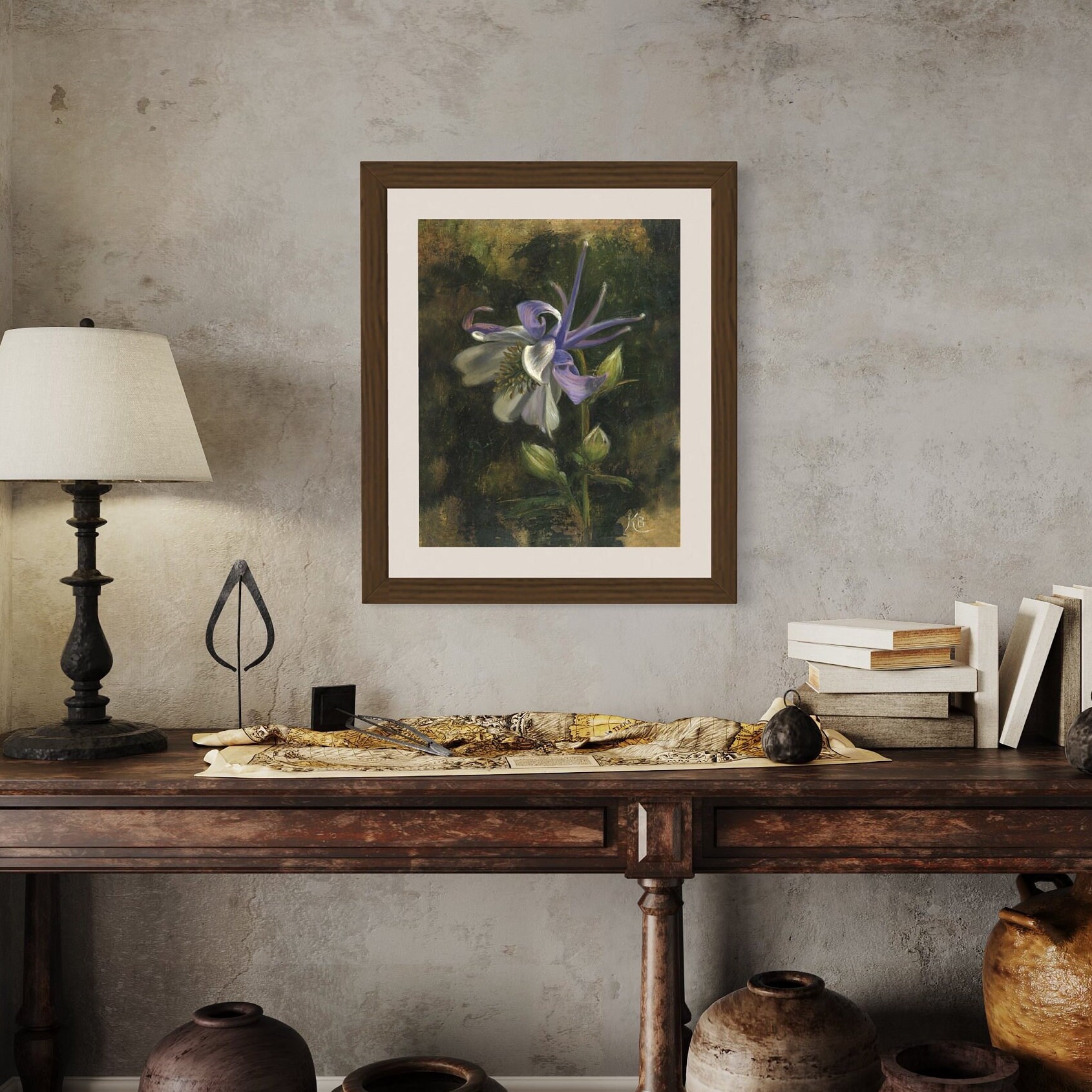 Columbine Wildflower, Oil Painting by Kyla Barnett / Unframed Fine Art ...