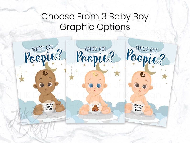 Who's Got Poopie?! Fun DIY Baby Shower Scratchie Card Game - Edit ...