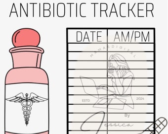 Antibiotic Tracker, Antibiotic Printable, Printable for Mom, Medicine ...