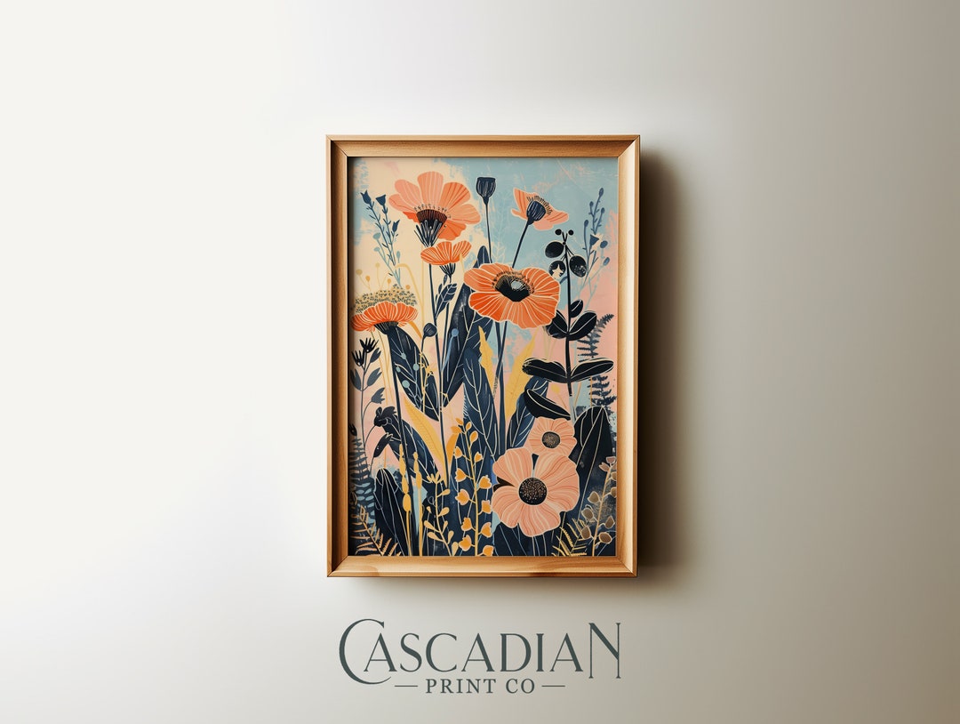 Wildflower Pop Art Painting Vintage Retro Floral Print | PRINTABLE ...