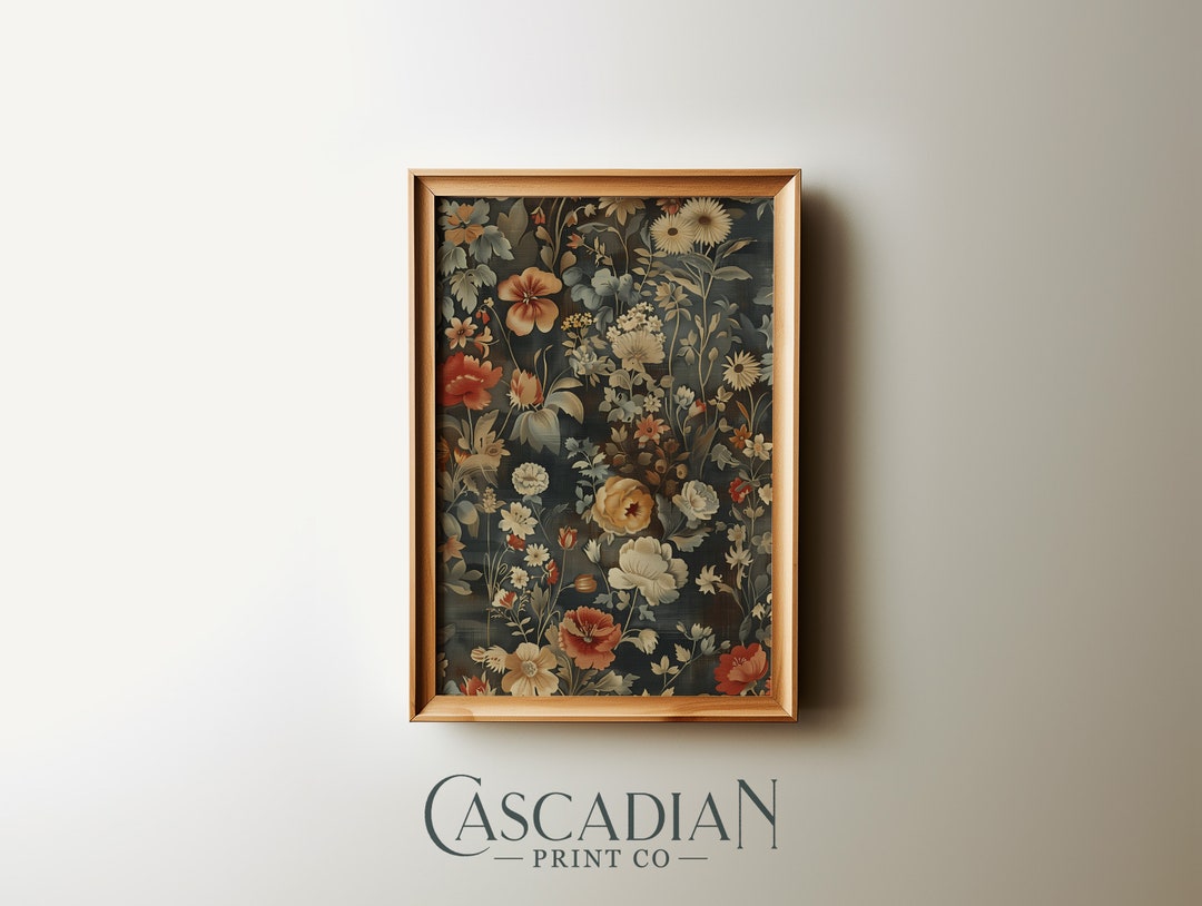 Spring Floral Wall Hanging Tapestry Print | Vintage Textile PRINTABLE ...