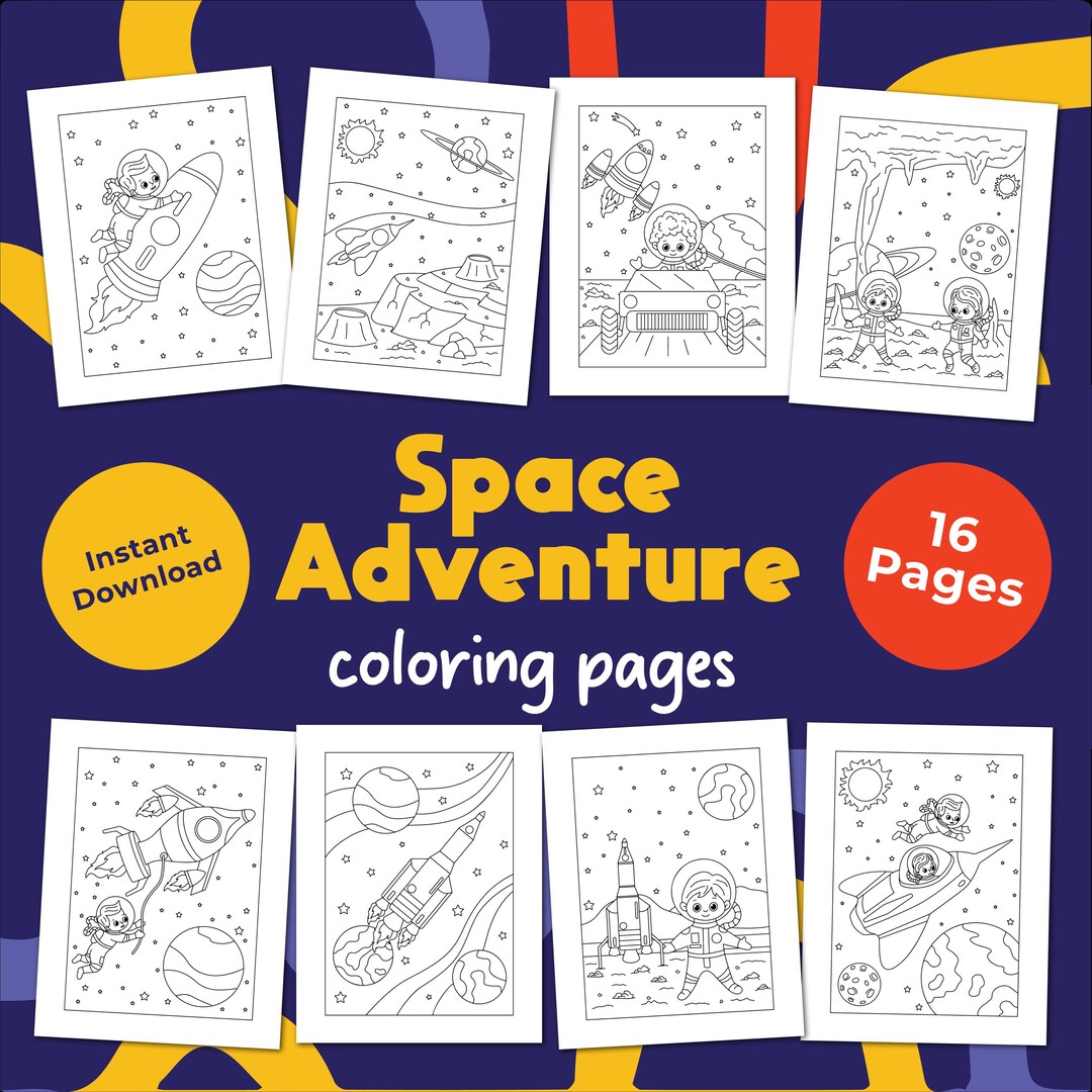 Printable Space Adventure Coloring Pages, Kids Space-themed Coloring ...