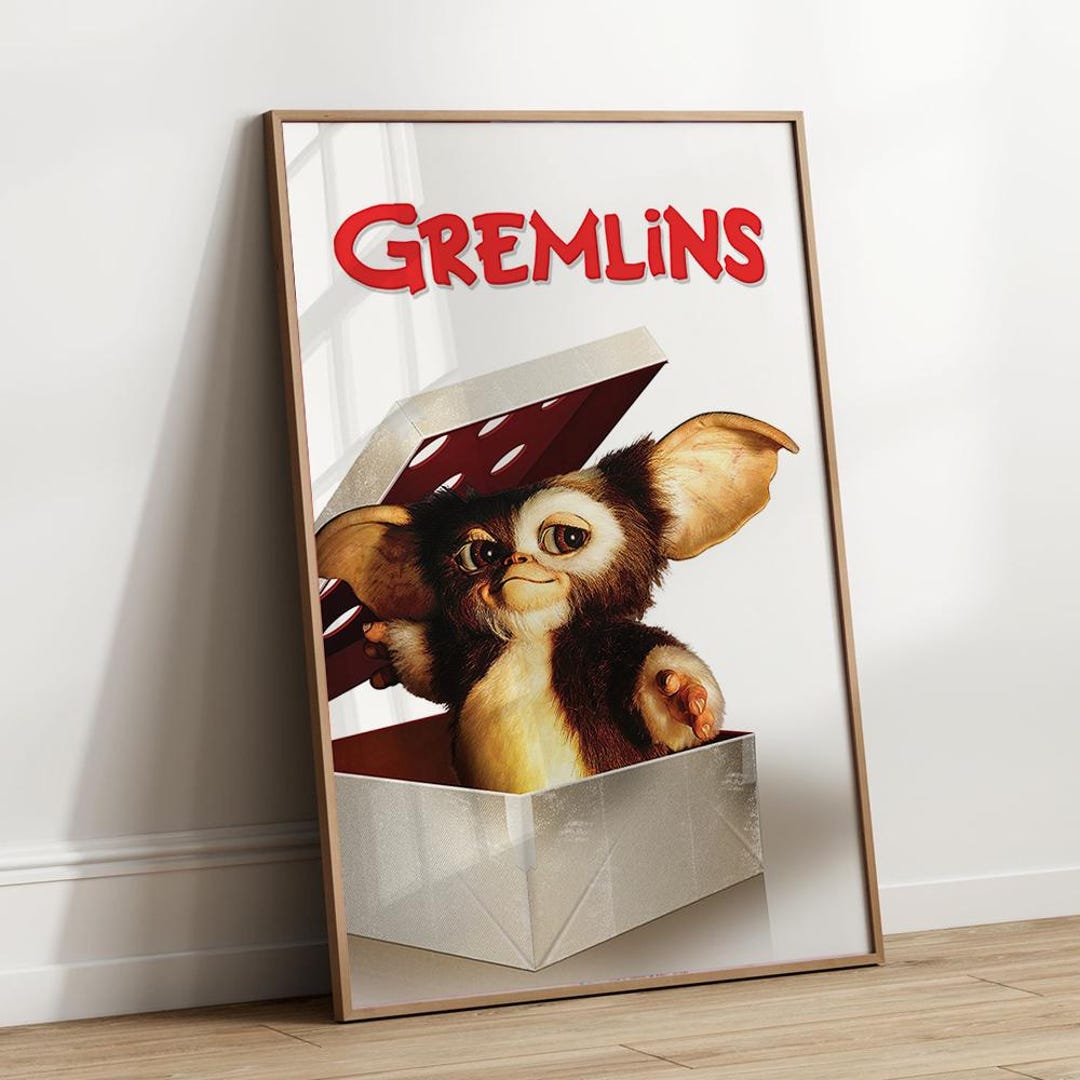 1984 Gremlins Movie Poster Gizmo Billy Kate Howie Mandel Mogwai Stripe ...