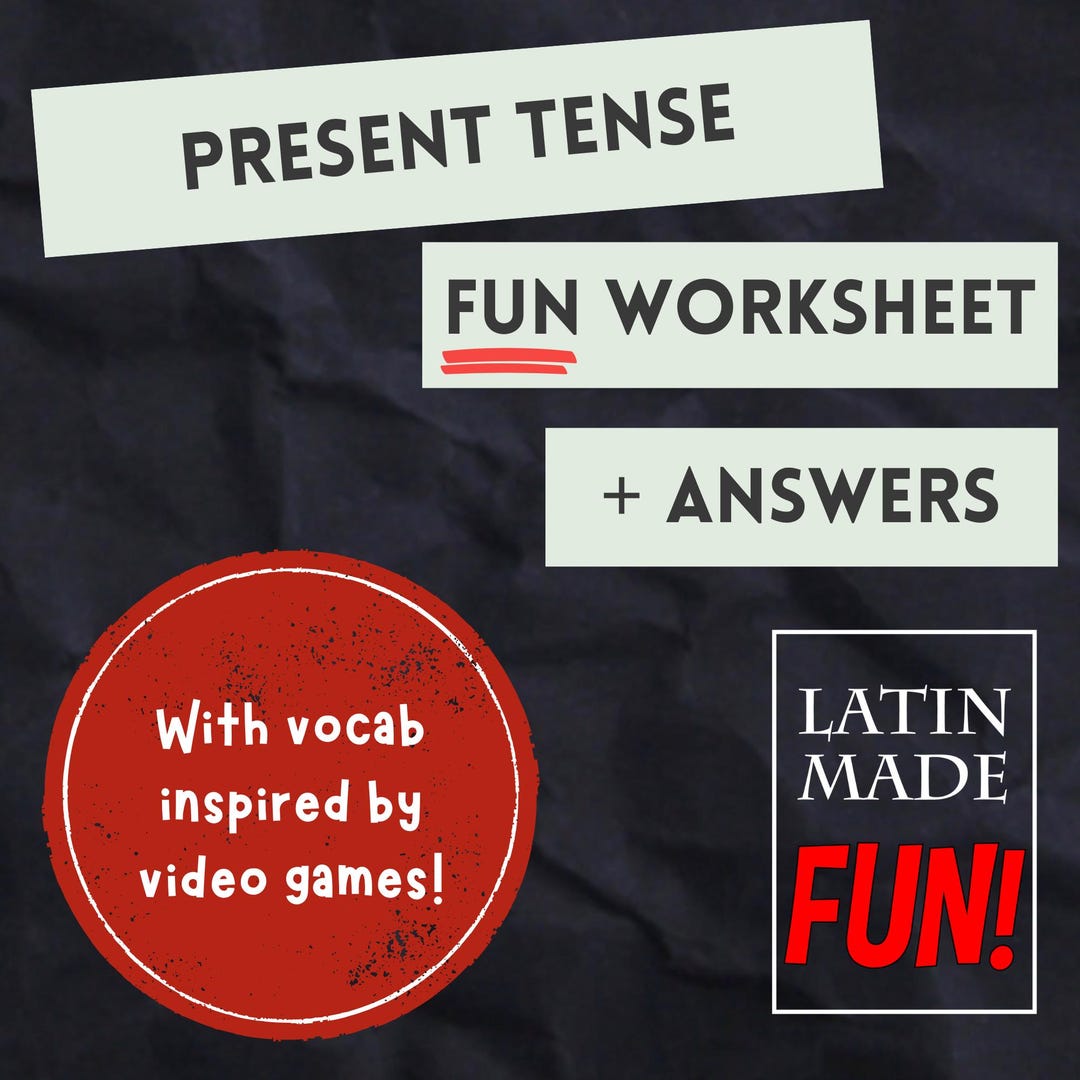Verbs + Present Tense Worksheet - Latin Made FUN! - Etsy