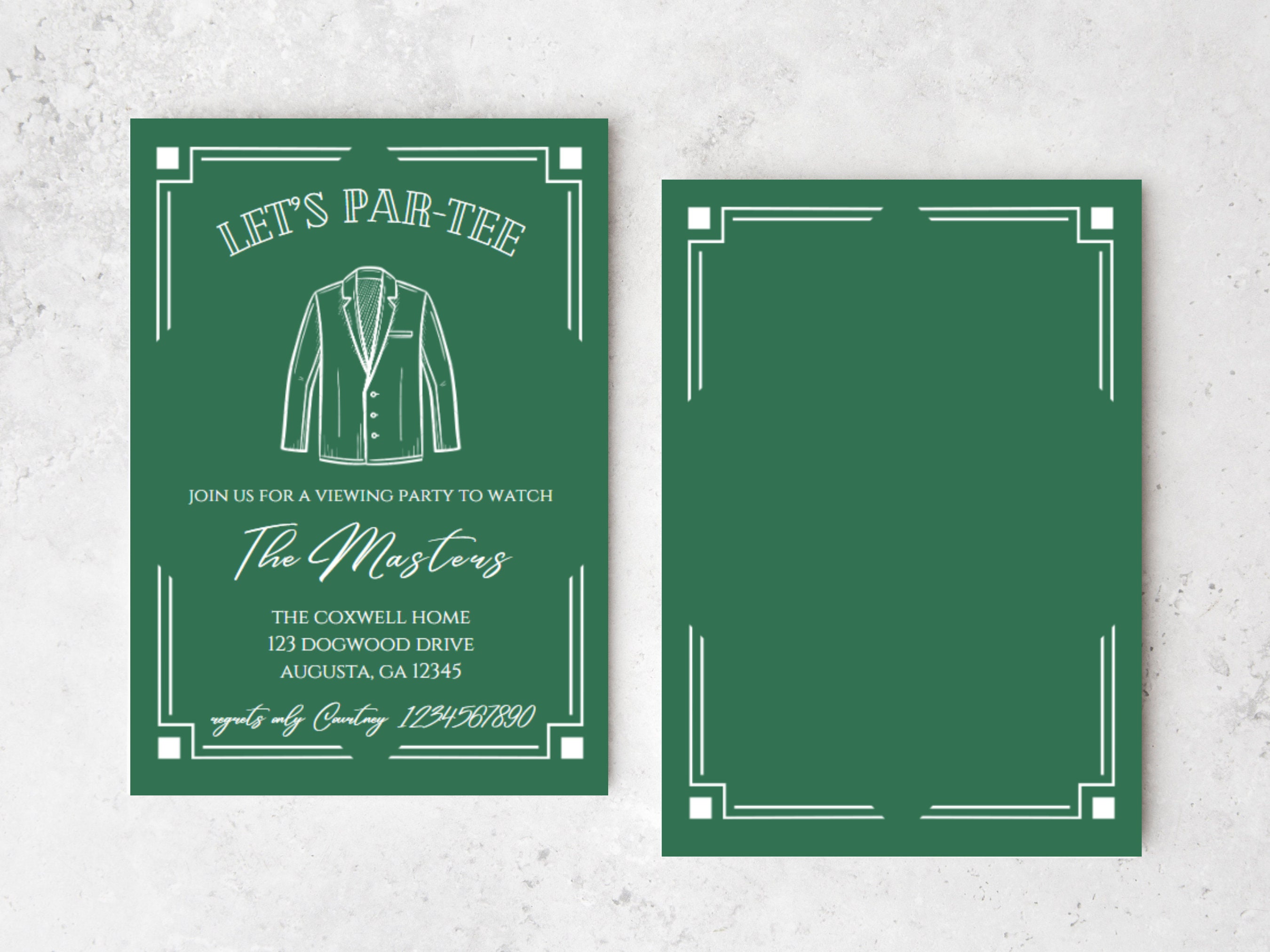 Masters Watch Party Invitation Golf Party Masters Viewing Party Lets ...