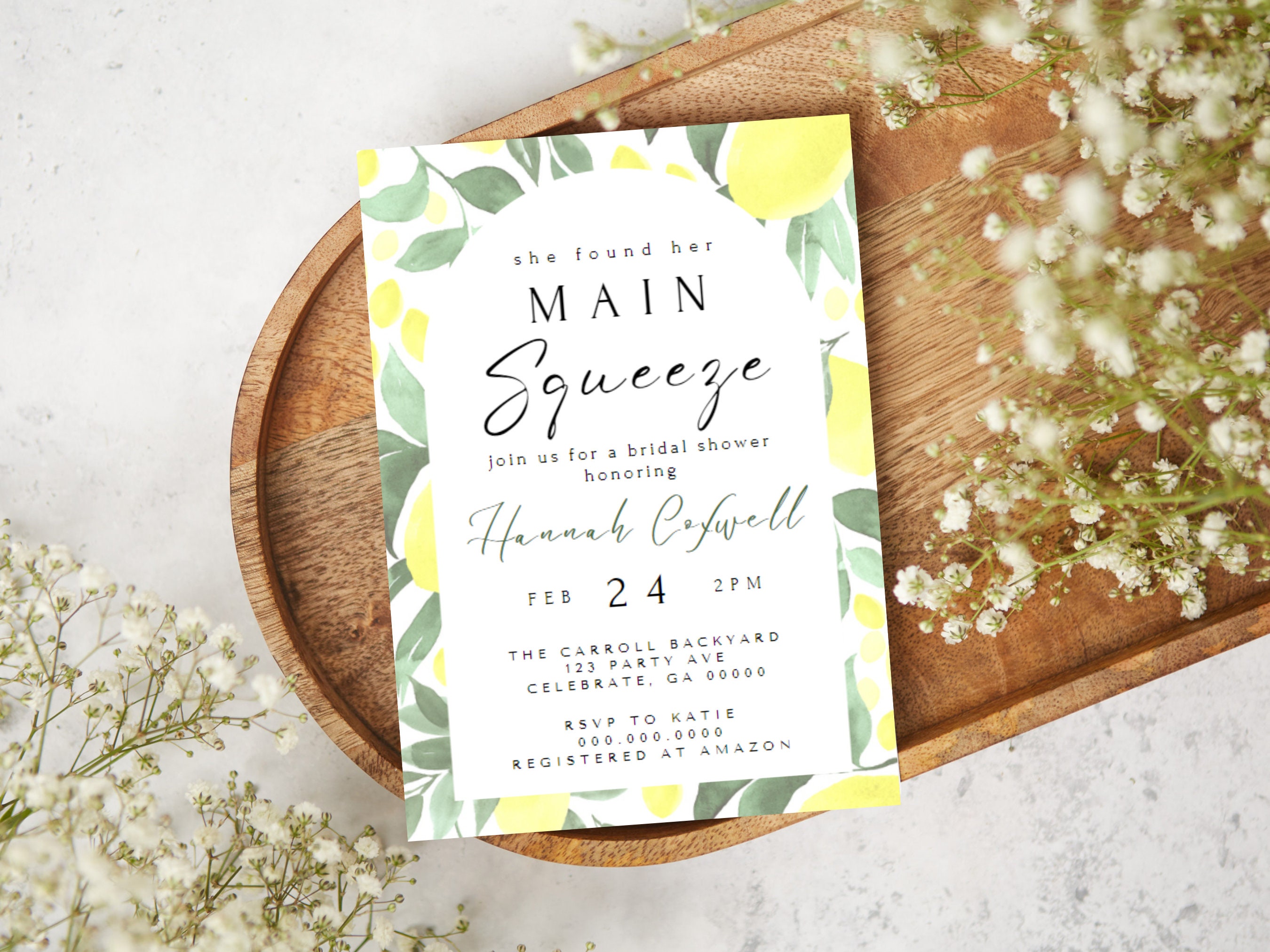Main Squeeze Wedding Shower Invitation Template, She Found Her Main ...