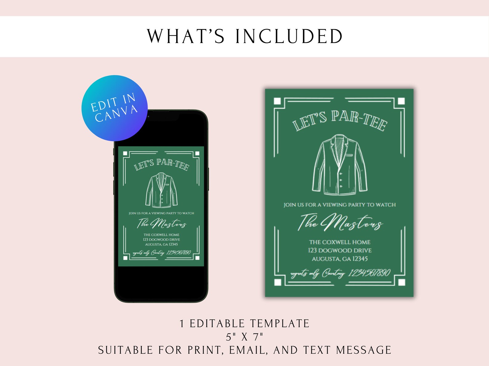 Masters Watch Party Invitation Golf Party Masters Viewing Party Lets ...