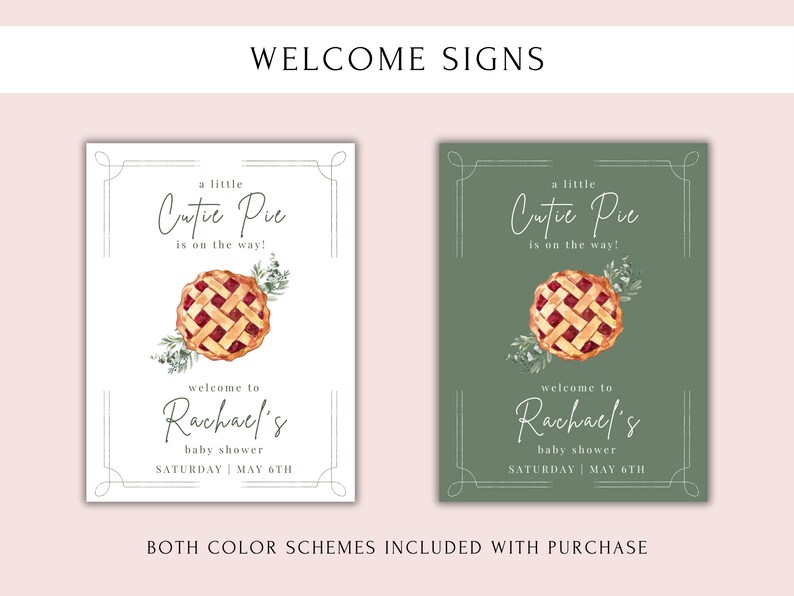 Cutie Pie Baby Shower Welcome Sign Template (digital Download) - Etsy