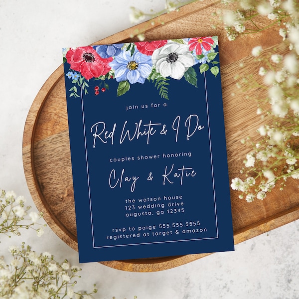 Red White and I Do - Etsy