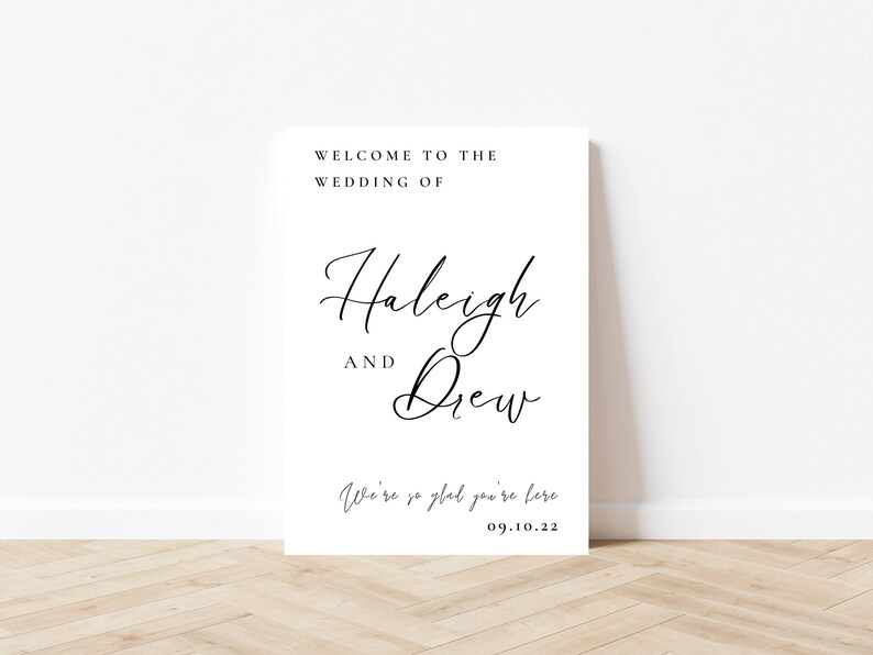 Wedding Welcome Sign Template Bundle, Modern Wedding Printables ...