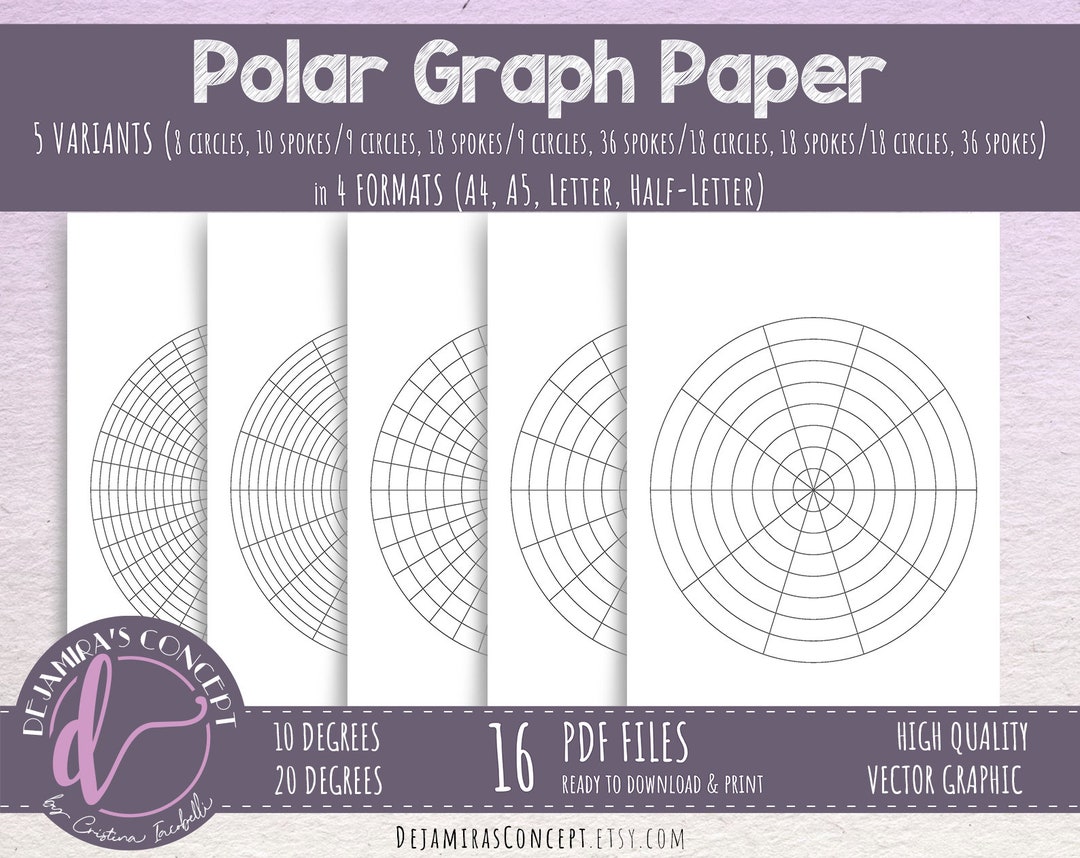 Polar Graph Paper Printable Circular Graph Paper Circular Grid Paper ...