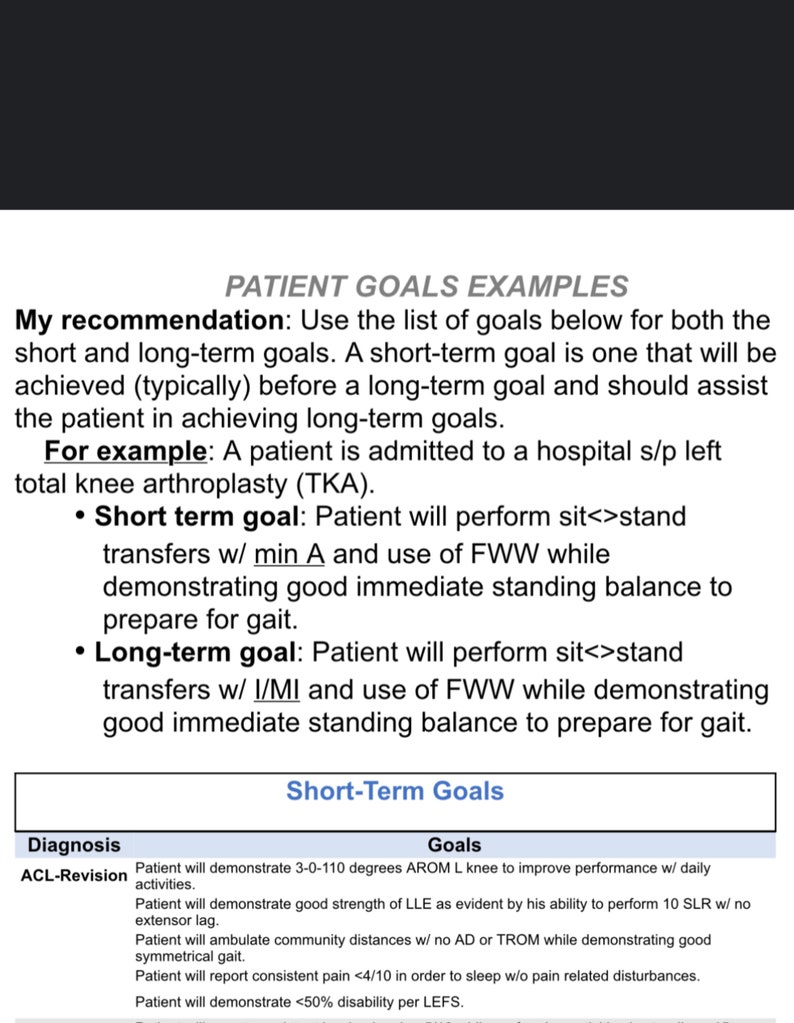 SMART Goals | Physical & Occupational Therapy | Faster Documentation - Etsy