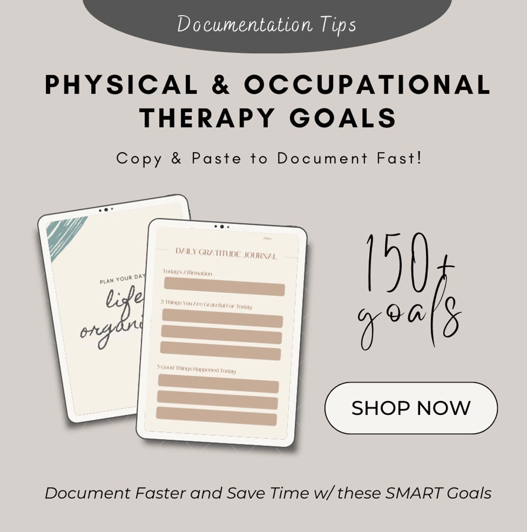 SMART Goals | Physical & Occupational Therapy | Faster Documentation - Etsy