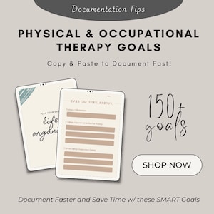 SMART Goals | Physical & Occupational Therapy | Faster Documentation - Etsy