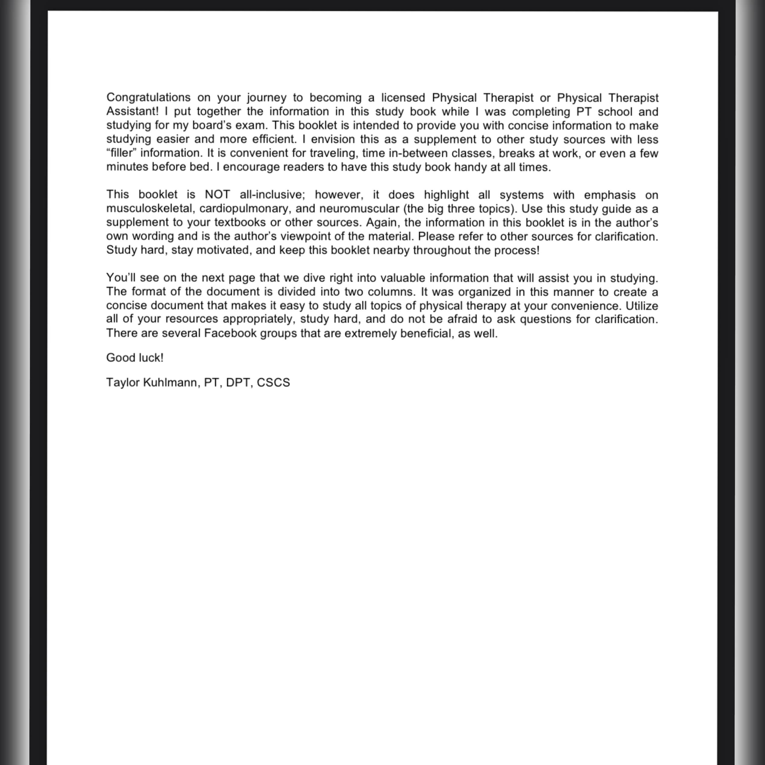 NPTE Study Guide: Cardiopulmonary, Neuro, Musculoskeletal (PDF) - Etsy