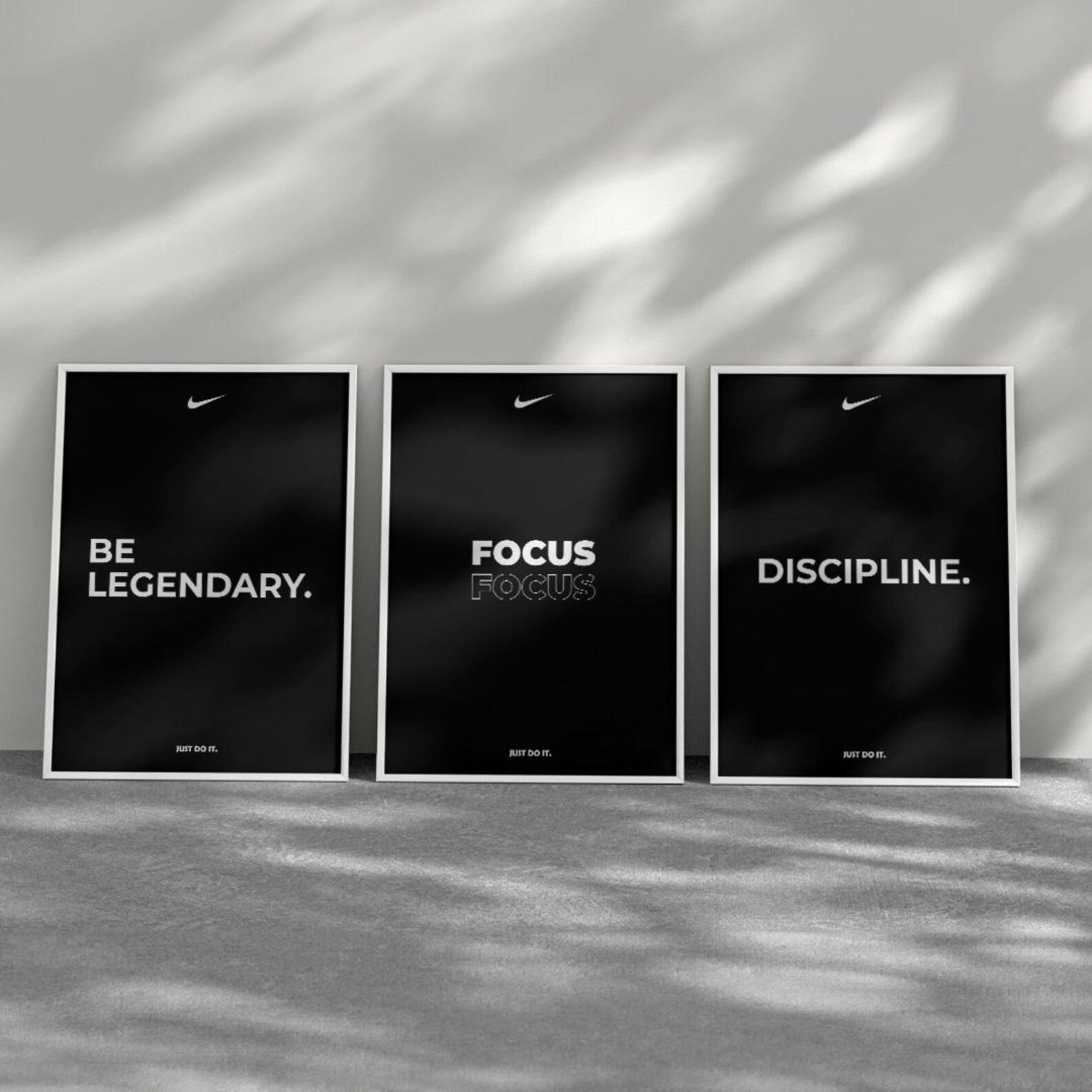 Nike Be Legendary Digital Art, 3 SET OF Motivational Quote Poster ...