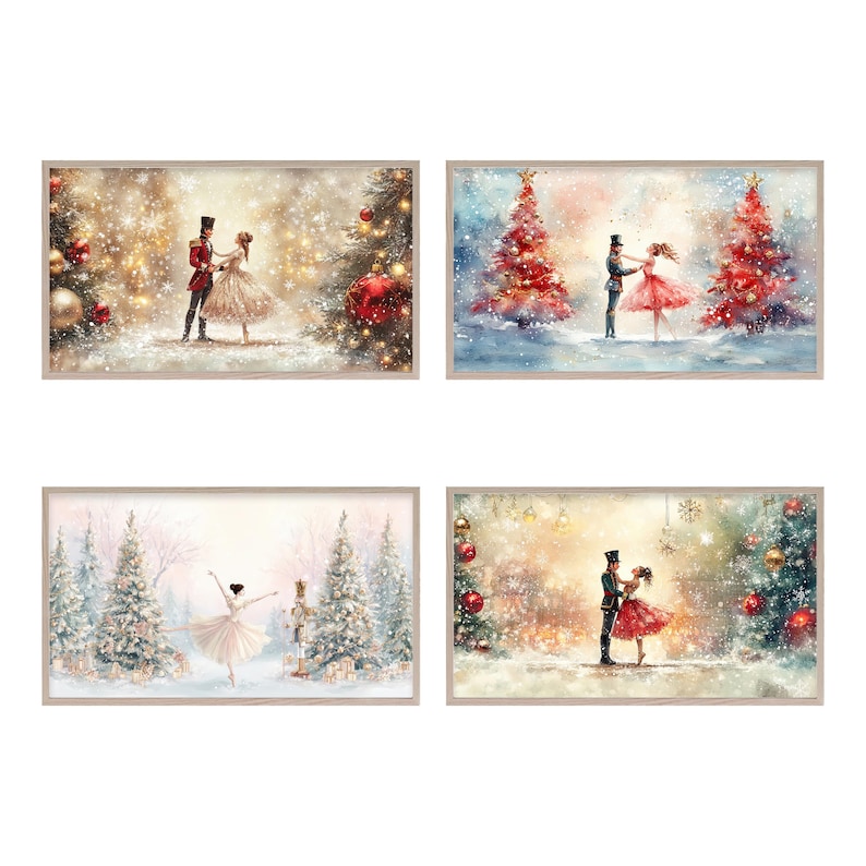 Nutcracker Watercolor Wall Art Bundle | Vintage Ballet Christmas Décor ...