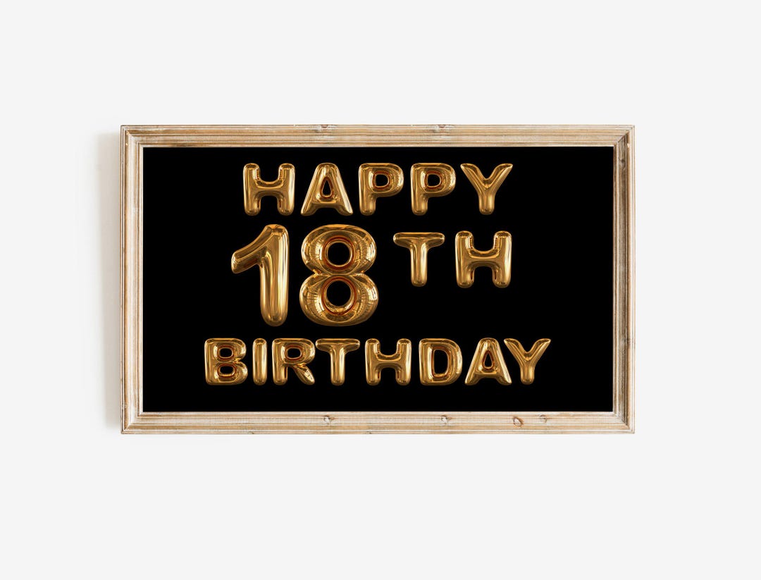 Happy 18th Birthday Banner Graphic Design Party Decoration Smart Tv ...