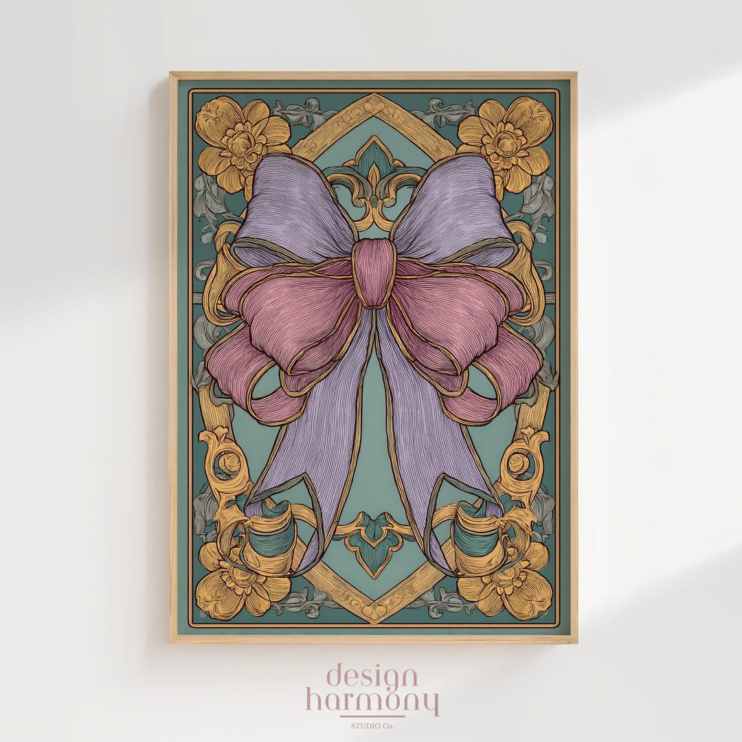 Bow Tarot Card Coquette Summer Tarot Card Wall Art, Messy Coquette ...