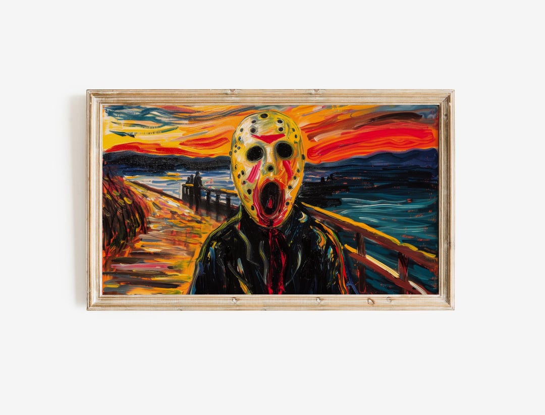 Horror Night Abstract Painting, Spooky Art for Frame Tvs, Digital ...