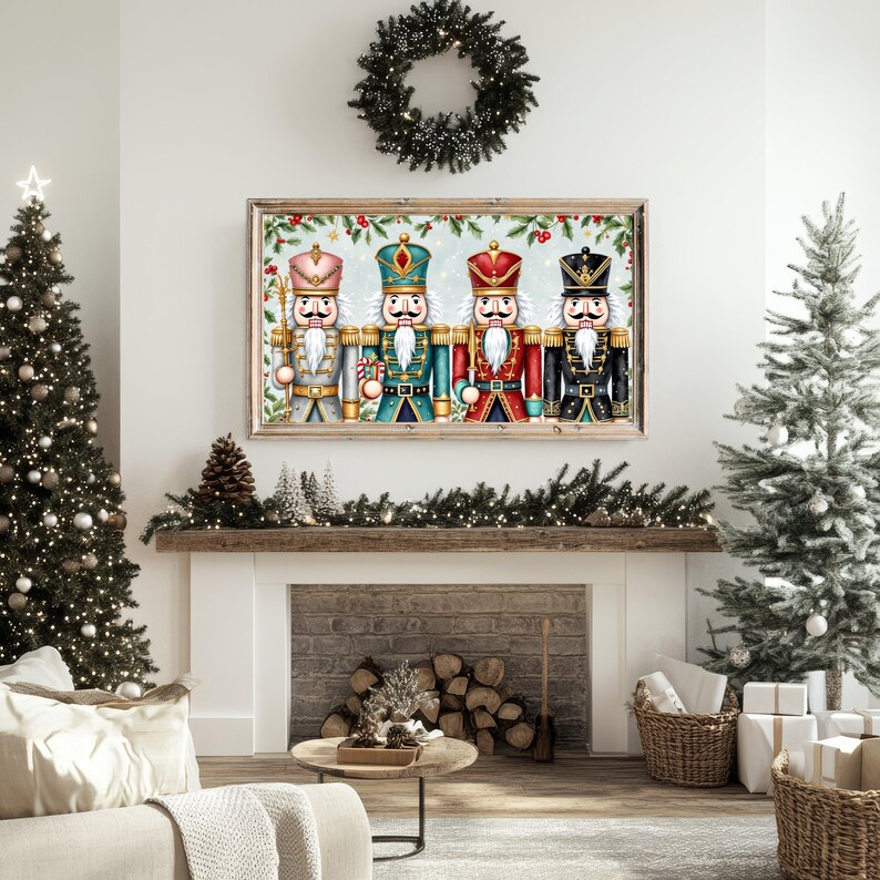 Nutcracker Soldiers, Whimsical Art, Red and Green, Digital Art for Samsung the Frame Tv - Etsy