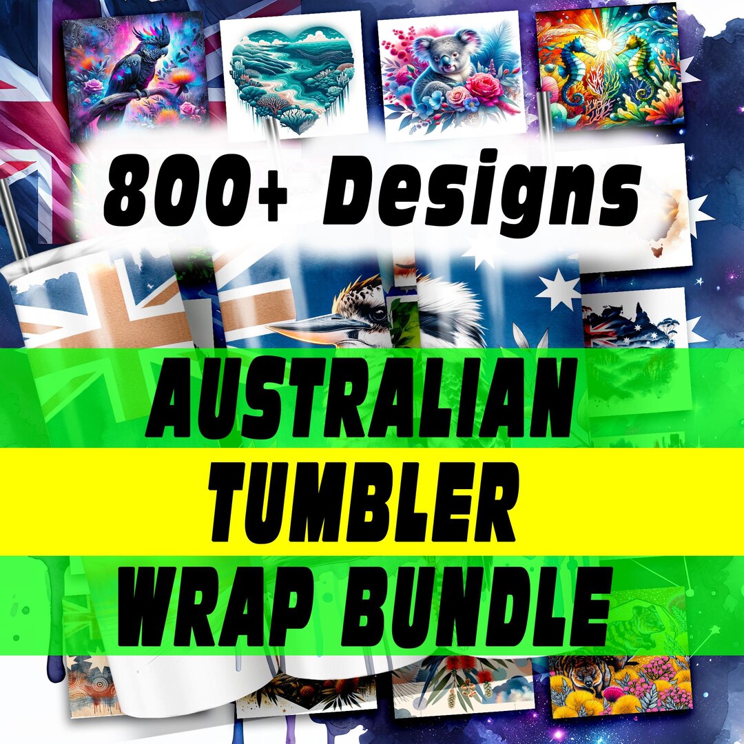 Australian Tumbler Wrap PNG Bundle: Native Animals & Florals (digital ...