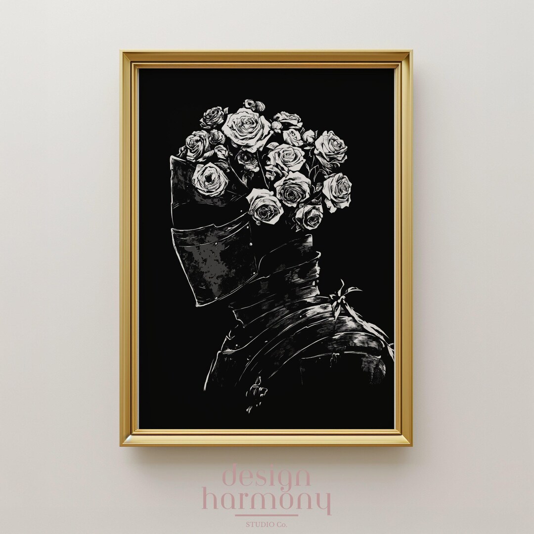 Romantic Knight With Roses, Medieval Gothic Decor, Renaissance ...