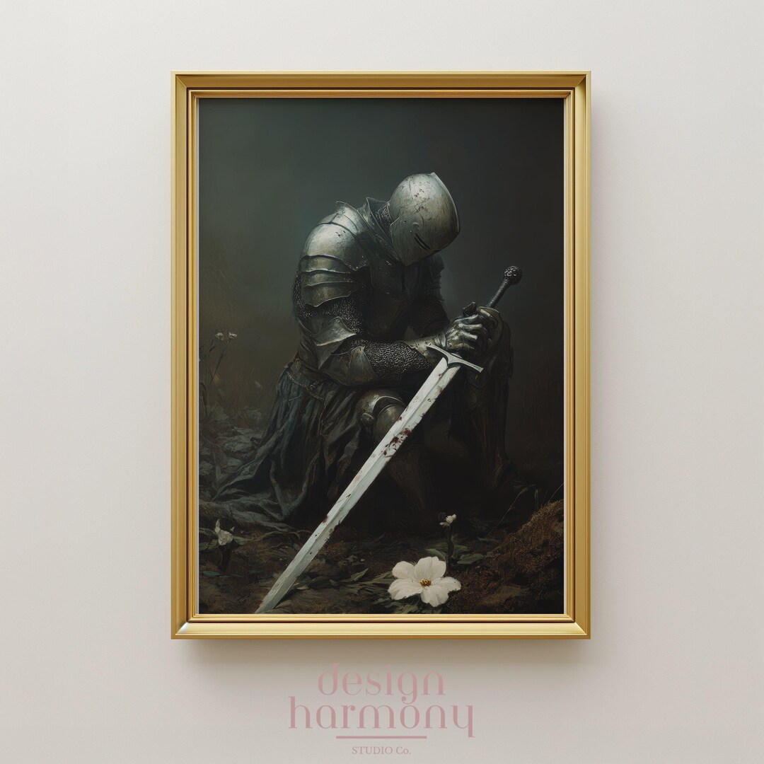 Knight in Armor, Romantic Medieval Decor, Vintage Renaissance Printable ...