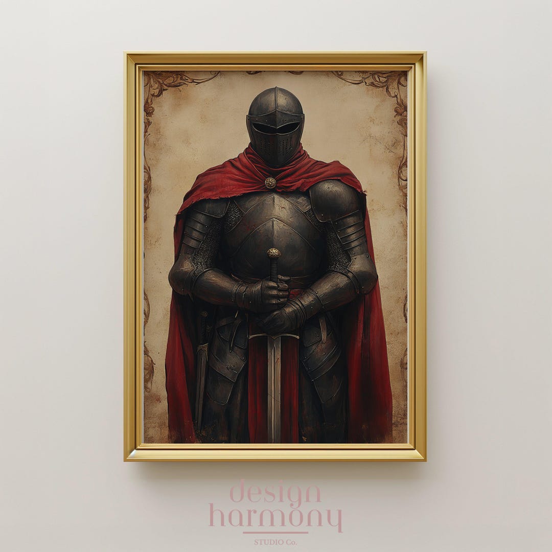 Knight in Armor Printable Art: Medieval Renaissance Decor (digital ...