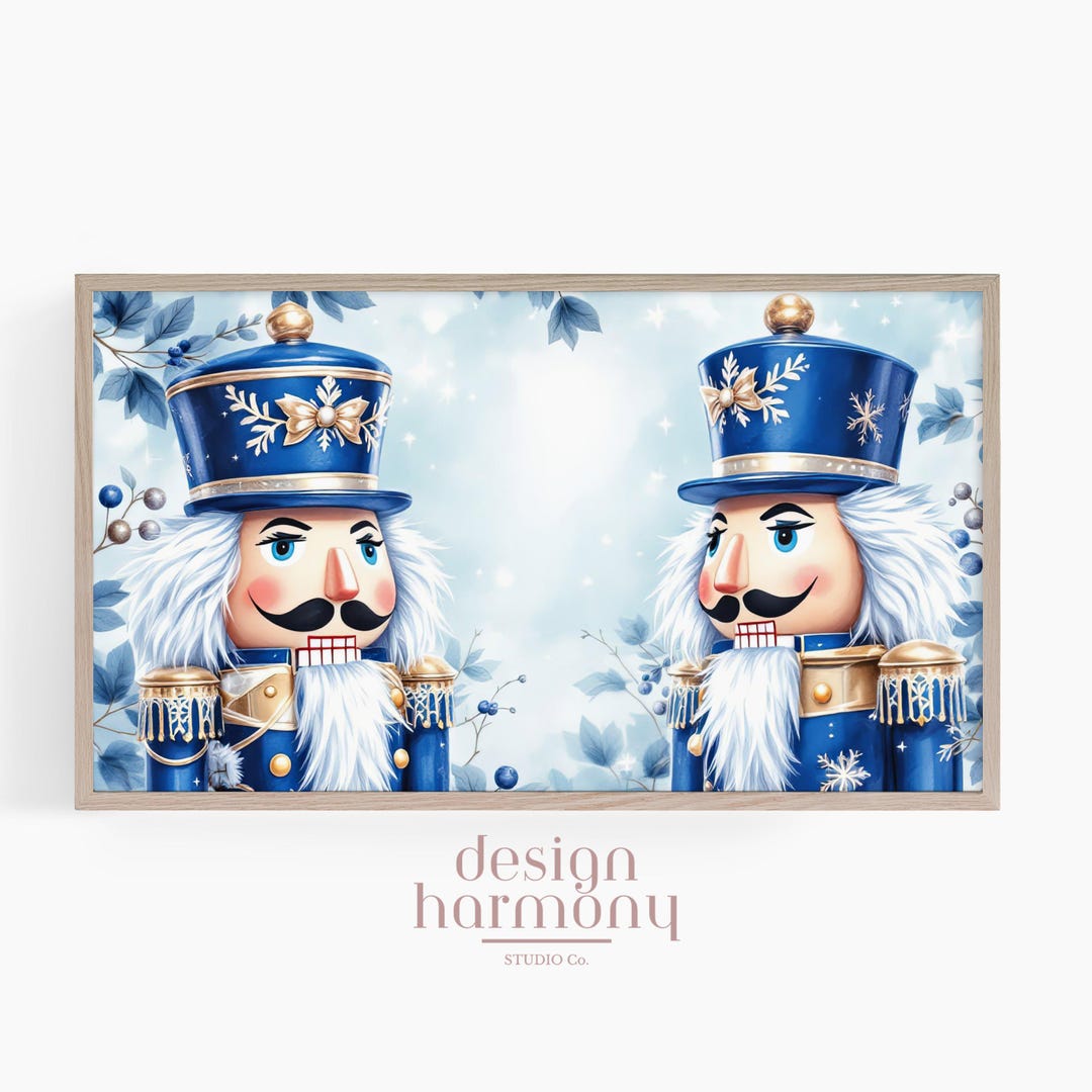 Nutcracker Soldiers, Whimsical Art, Blue and White, Digital Art for Samsung the Frame Tv - Etsy