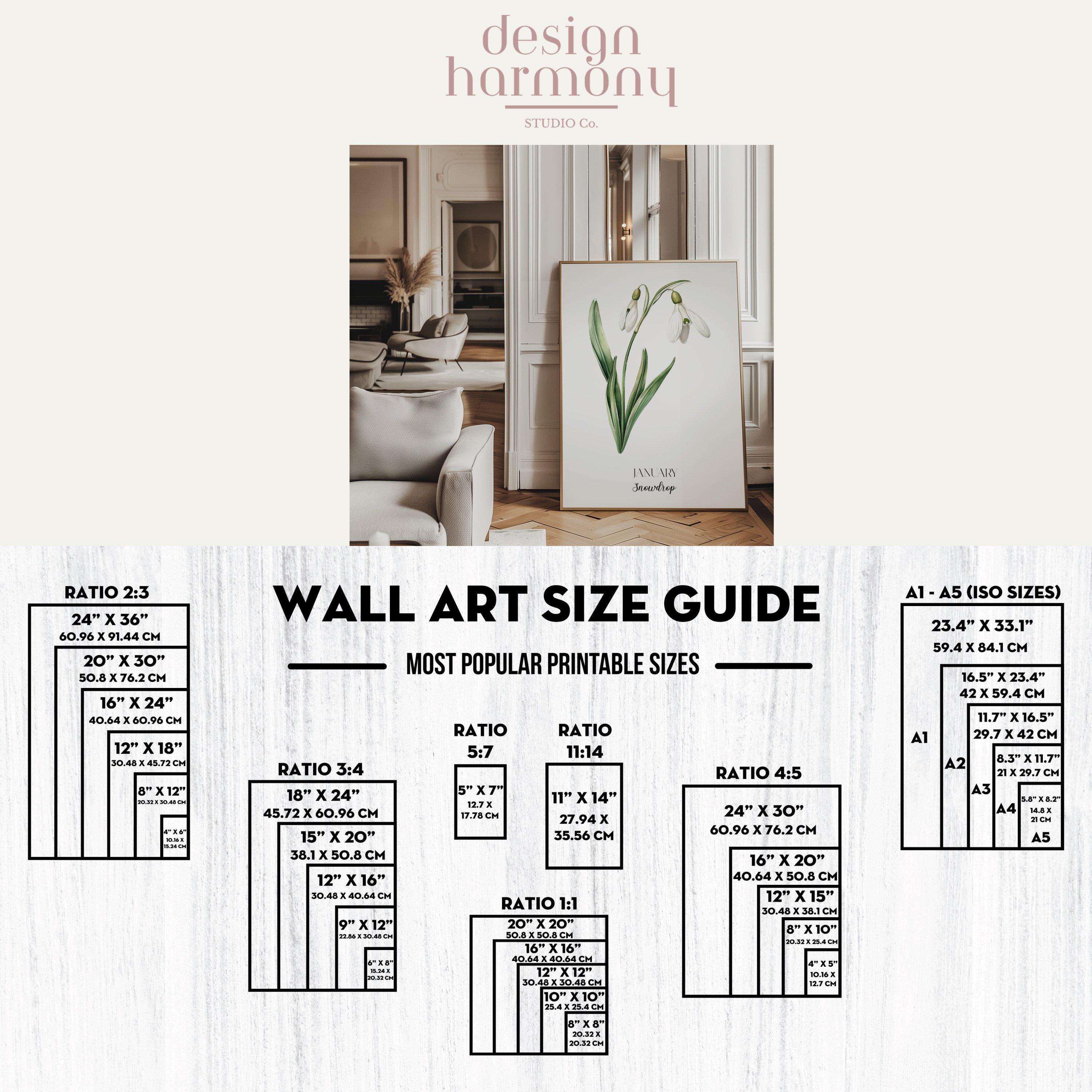 January Snowdrop Birth Flower Art: Minimalist Botanical Print (digital ...