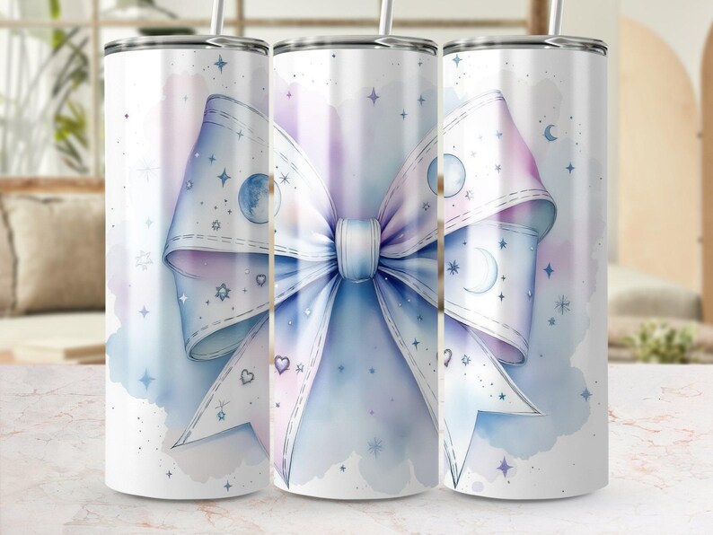 Celestial Bow Tumbler Design: Pastel Watercolor PNG (digital Download ...